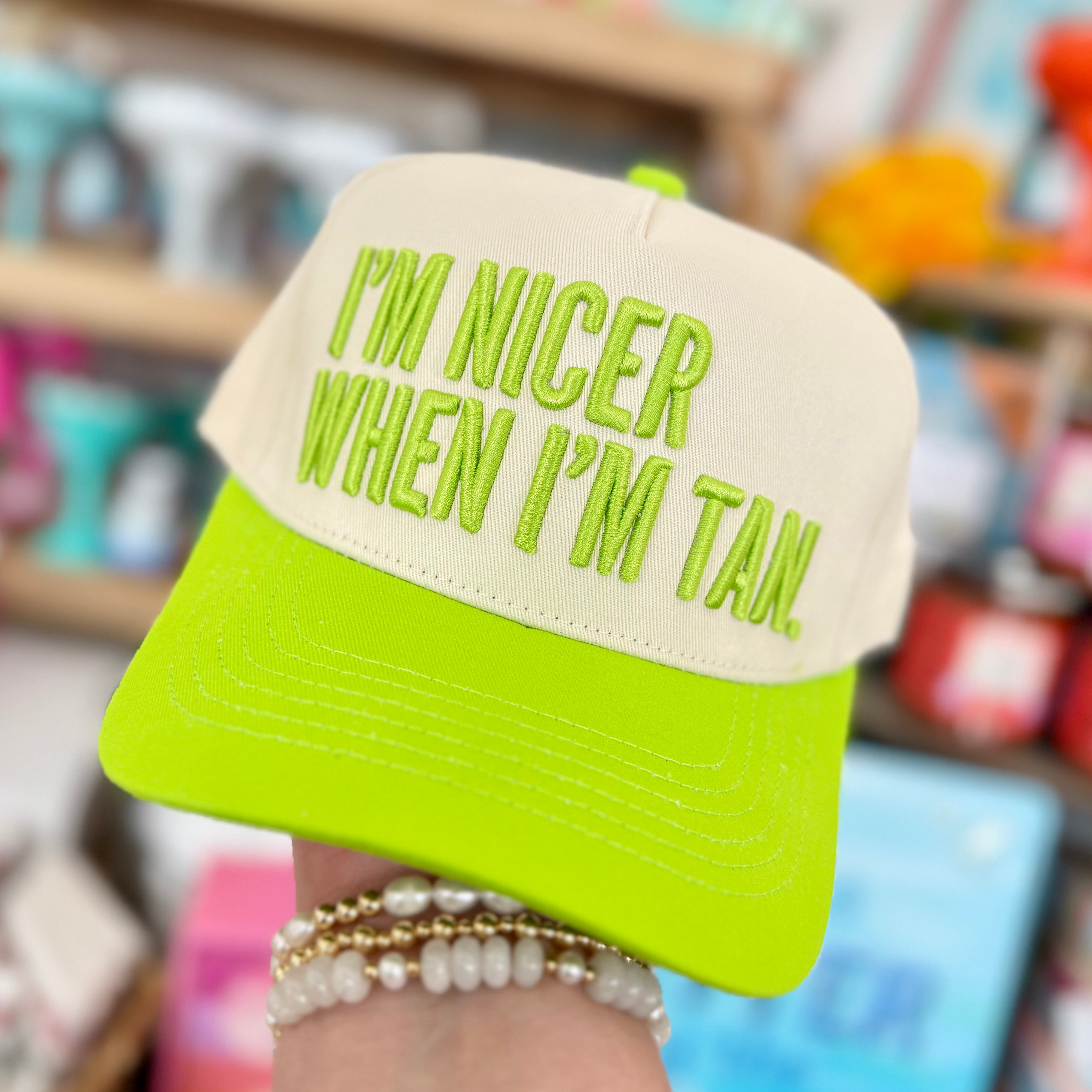I'm Nicer When I'm Tan Hat | Lime – Piper Jo & Co
