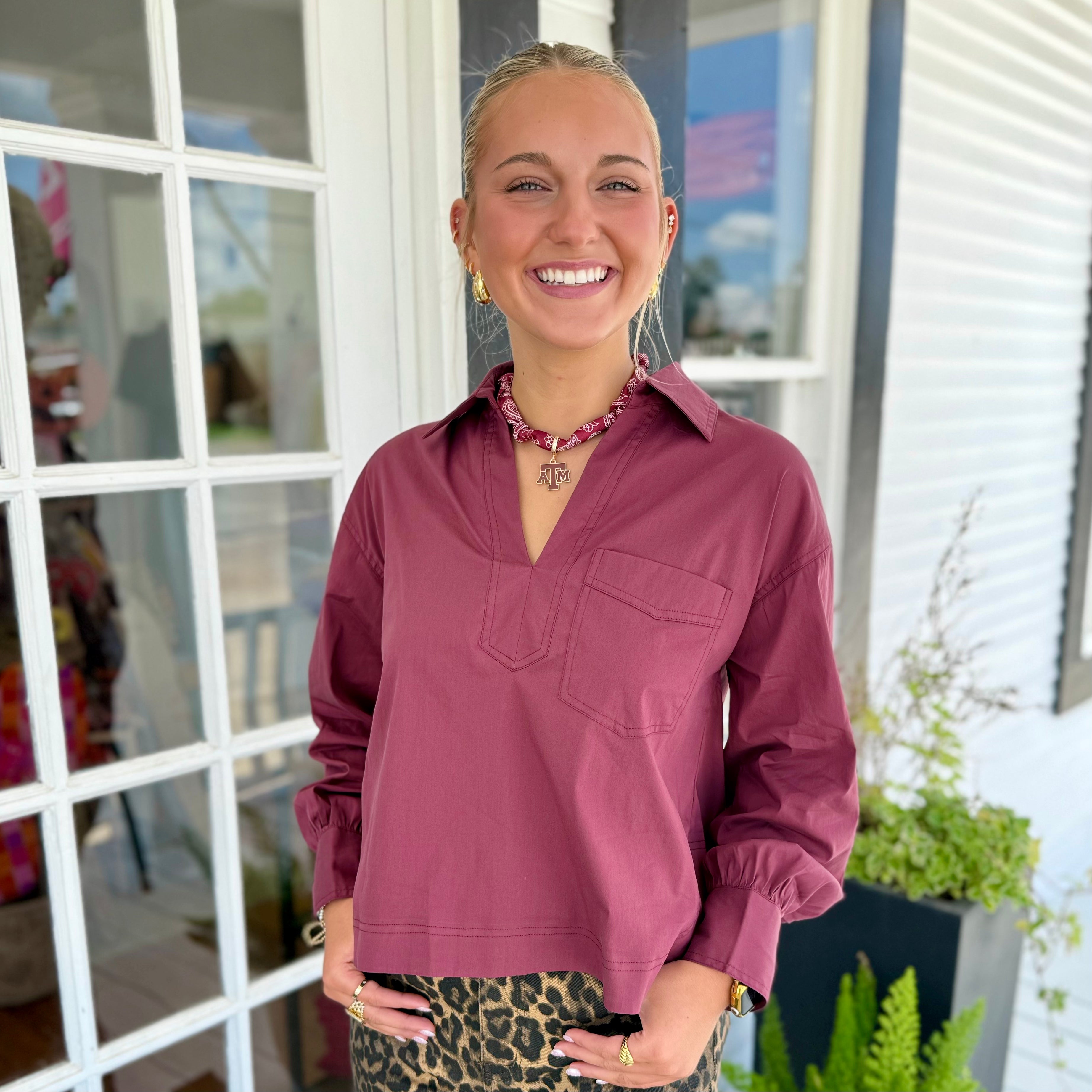 Sylvia Top | Maroon – Piper Jo & Co