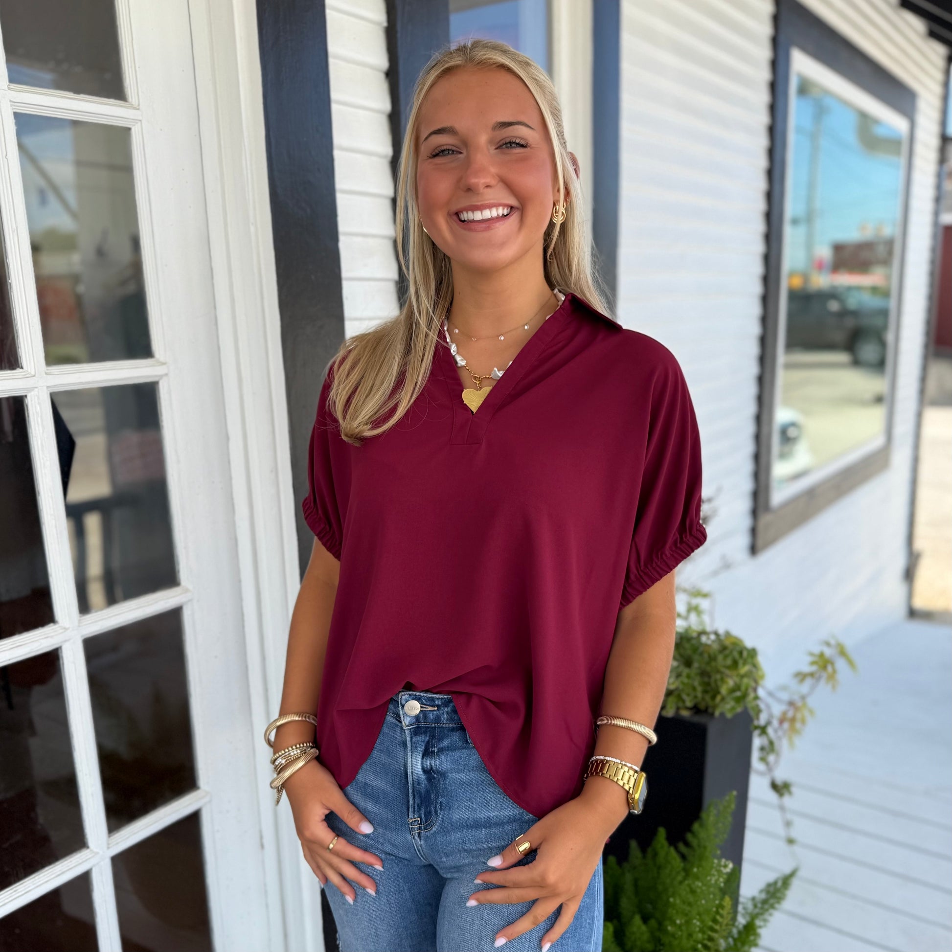 Easton Top | Maroon – Piper Jo & Co
