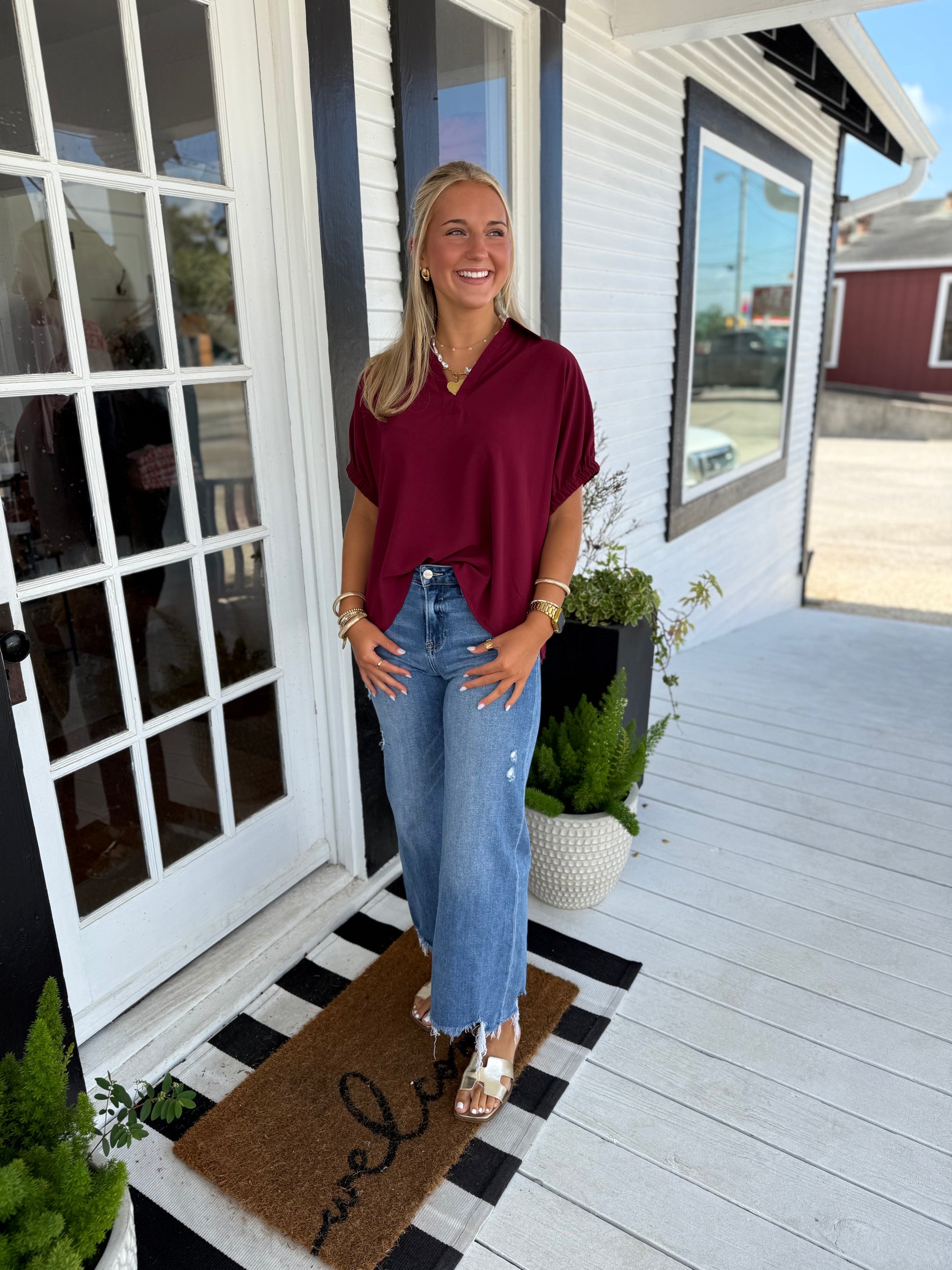 Easton Top | Maroon – Piper Jo & Co